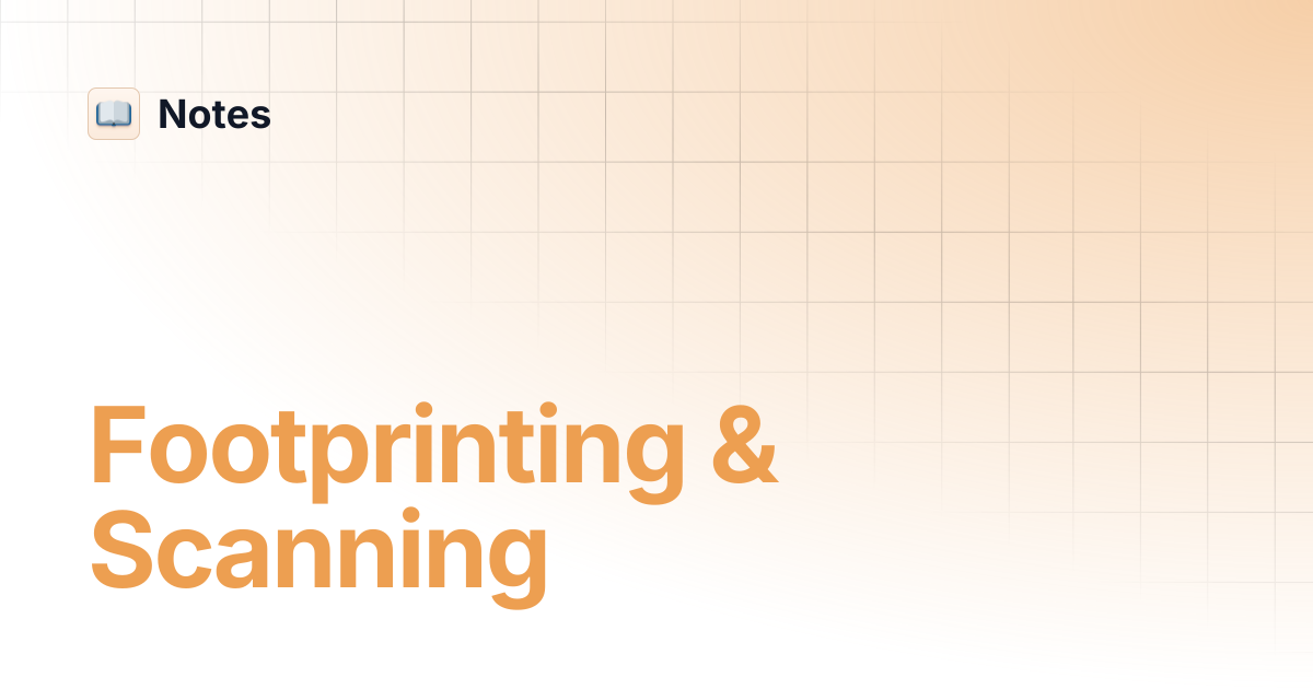 Footprinting & Scanning | Notes